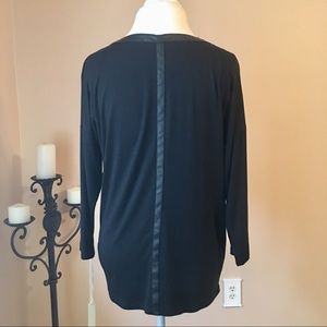 Kenar | Tops | Kenar Black Tunic With Faux Leather Trim Detail | Poshmark